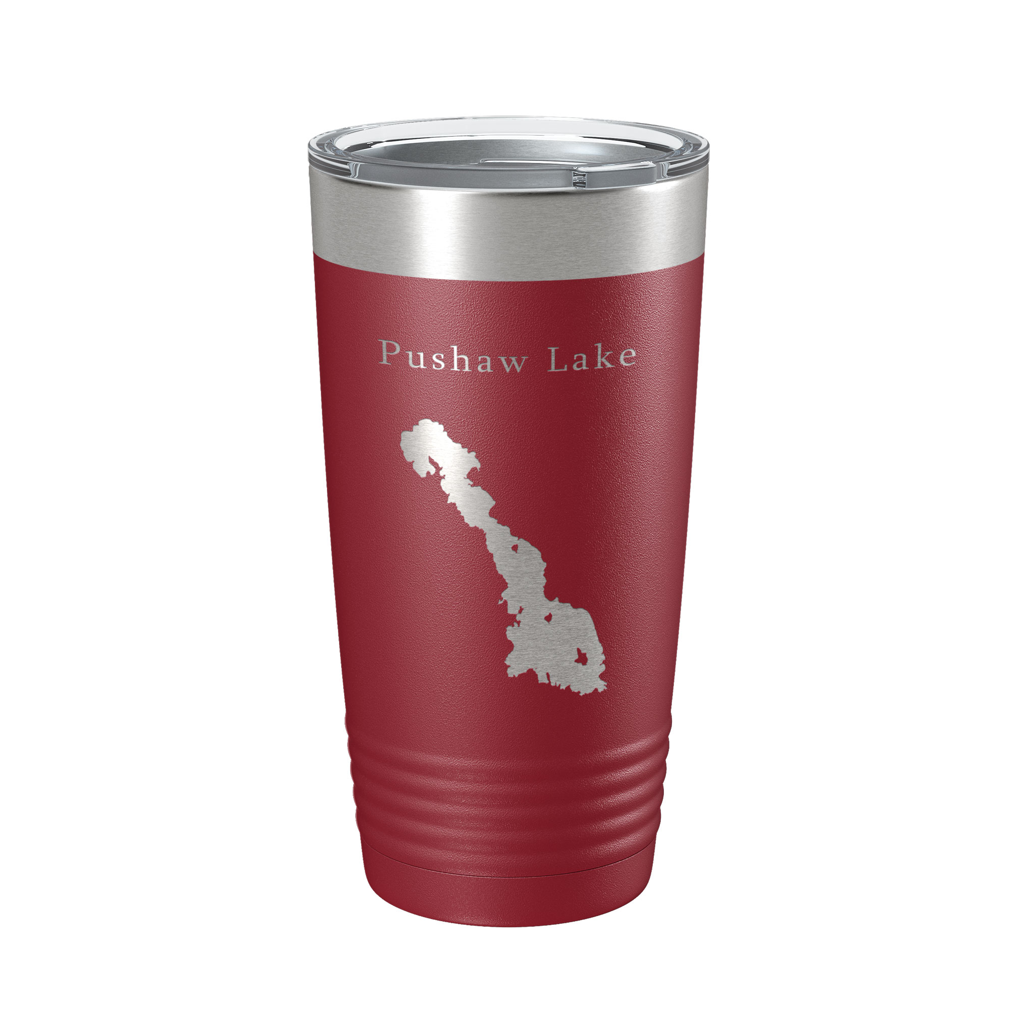 Pushaw Lake Map Tumbler Travel Mug Insulated Laser Engraved Coffee Cup ...