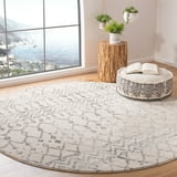 SAFAVIEH Tulum Glen Moroccan Geometric Area Rug, 9' x 9' Round, Ivory ...
