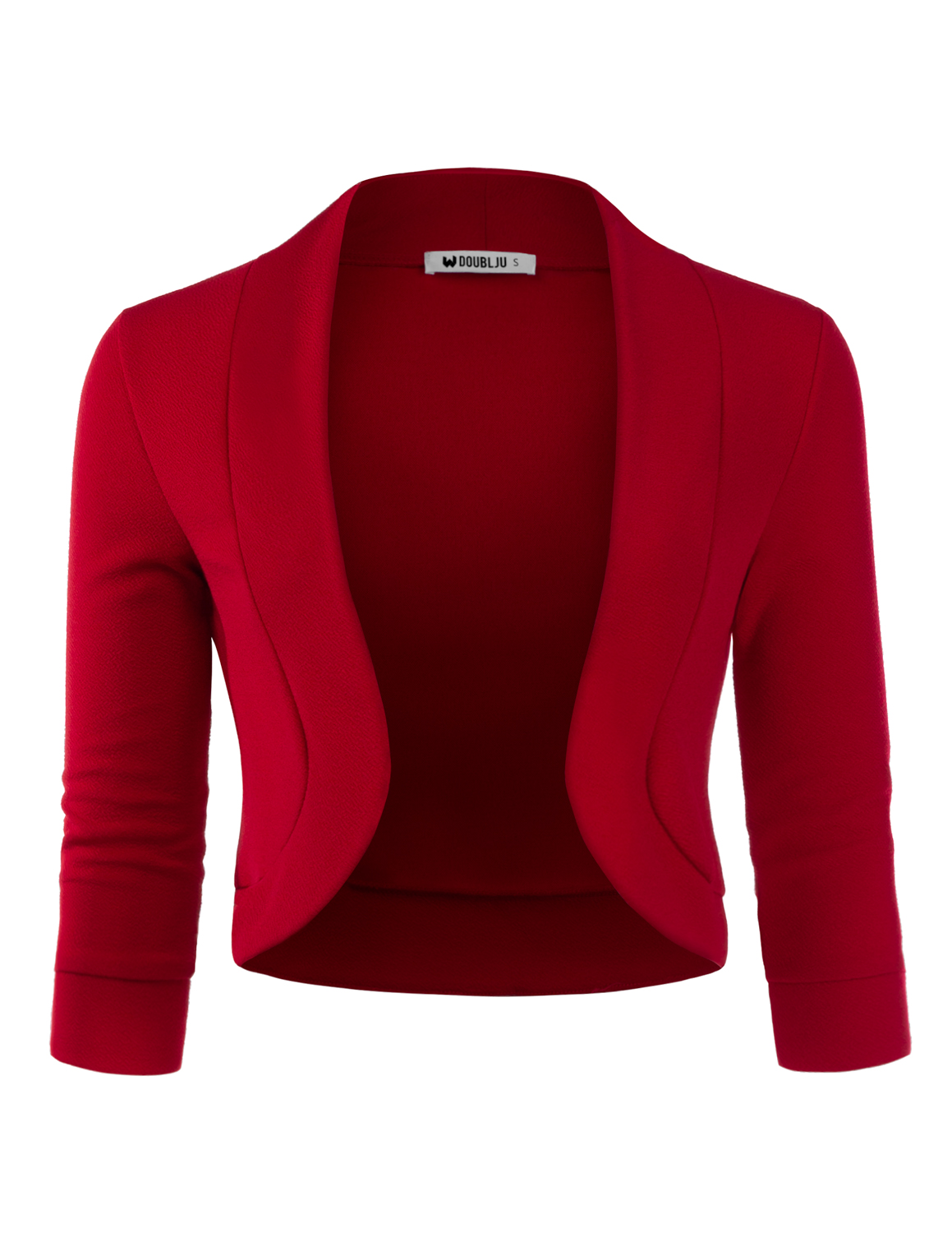 Doublju Women s 3 4 Sleeve Bolero Open Front Cardigans Plus Size Doublju Women s 3 4 Sleeve Bolero Open Front Cardigans Plus Size