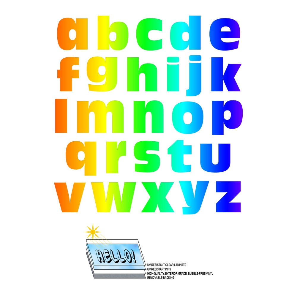 Alphabet Letters Lowercase Rainbow SLAP-STICKZ(TM) Premium Stickers ...