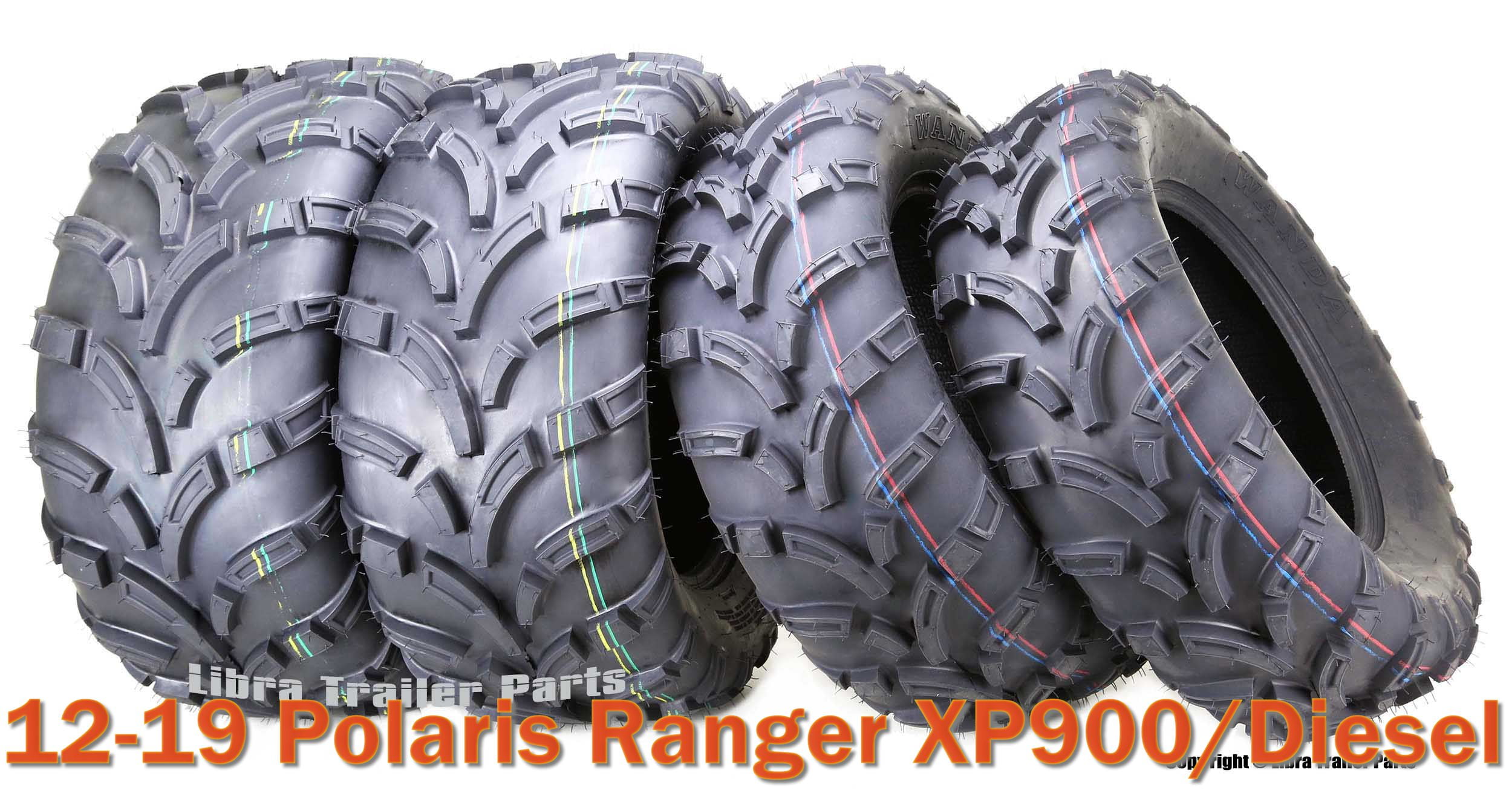 Set 4 WANDA ATV Tires 25x10-12 & 25x11-12 for 12-19 Polaris Ranger ...