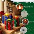 SHIQI-3 Pcs Christmas Flameless Gift Box Candles Hand-Painted Real Wax ...