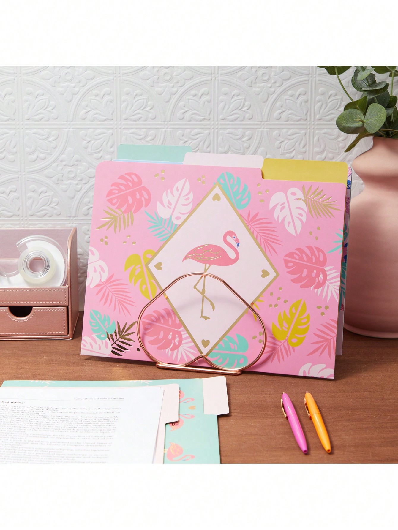Pink Flamingo Decorative File Folders, 1/3 Cut Tab, Letter Size ...