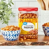Great Value Honey Roasted Peanuts 34.5 oz Snack with Protein and Honey ...