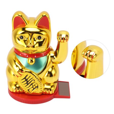 Solar Luck Cat, 6 Inch Solar Powered Cute Waving Cat With Waving Arm ...