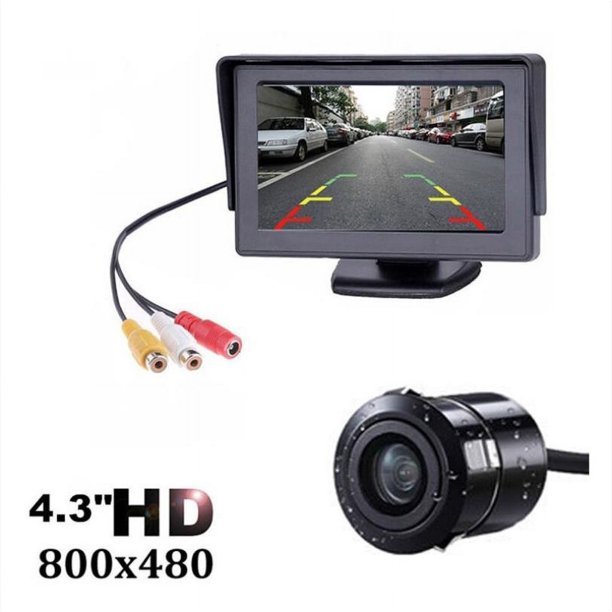 Wire Backup Camera System Kit for Car/Truck/Van/Pickup/RV 4.3'' Monitor ...