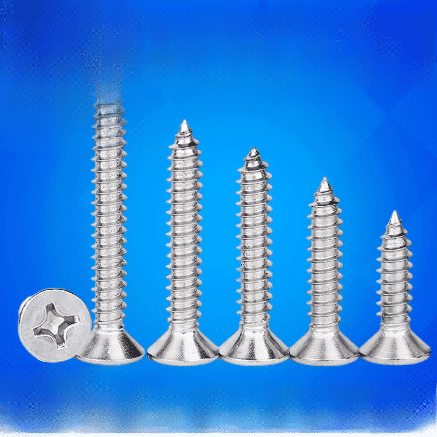 Tornillo de acero inoxidable con cabeza avellanada, tornillo autorroscante de cabeza plana en ...