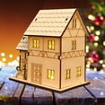 Hometravel Handmade Wooden Christmas Village, Light-Up Miniature House ...