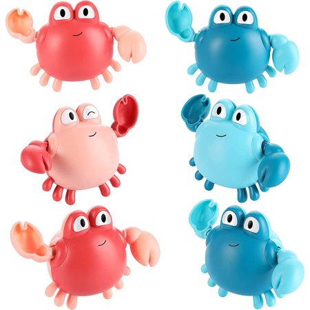 cueiha 6 Pieces Crab Bath Toy Wind-up Swimming Crab Floating Bathtub ...