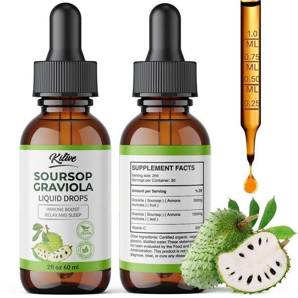 Suplemento KITIVE: extracto líquido de guanábana y graviola, 60 ml ...