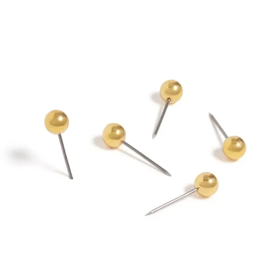 JAM Paper Push Pins, Round Head Map Tacks, 1 inch, Gold, 100/Pack ...