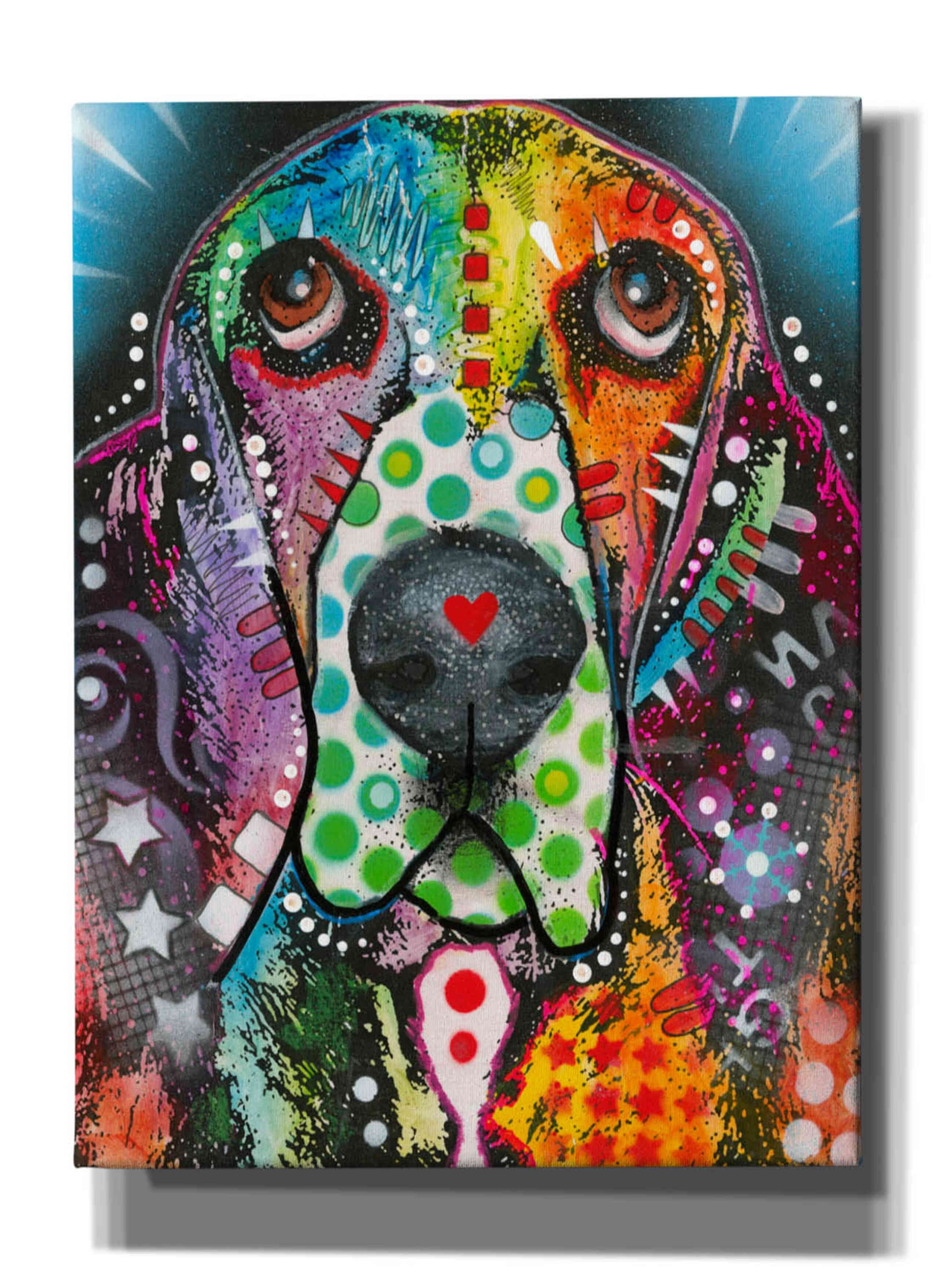 Epic Graffiti 'Basset Hound Original' by Dean Russo, Canvas Wall Art ...