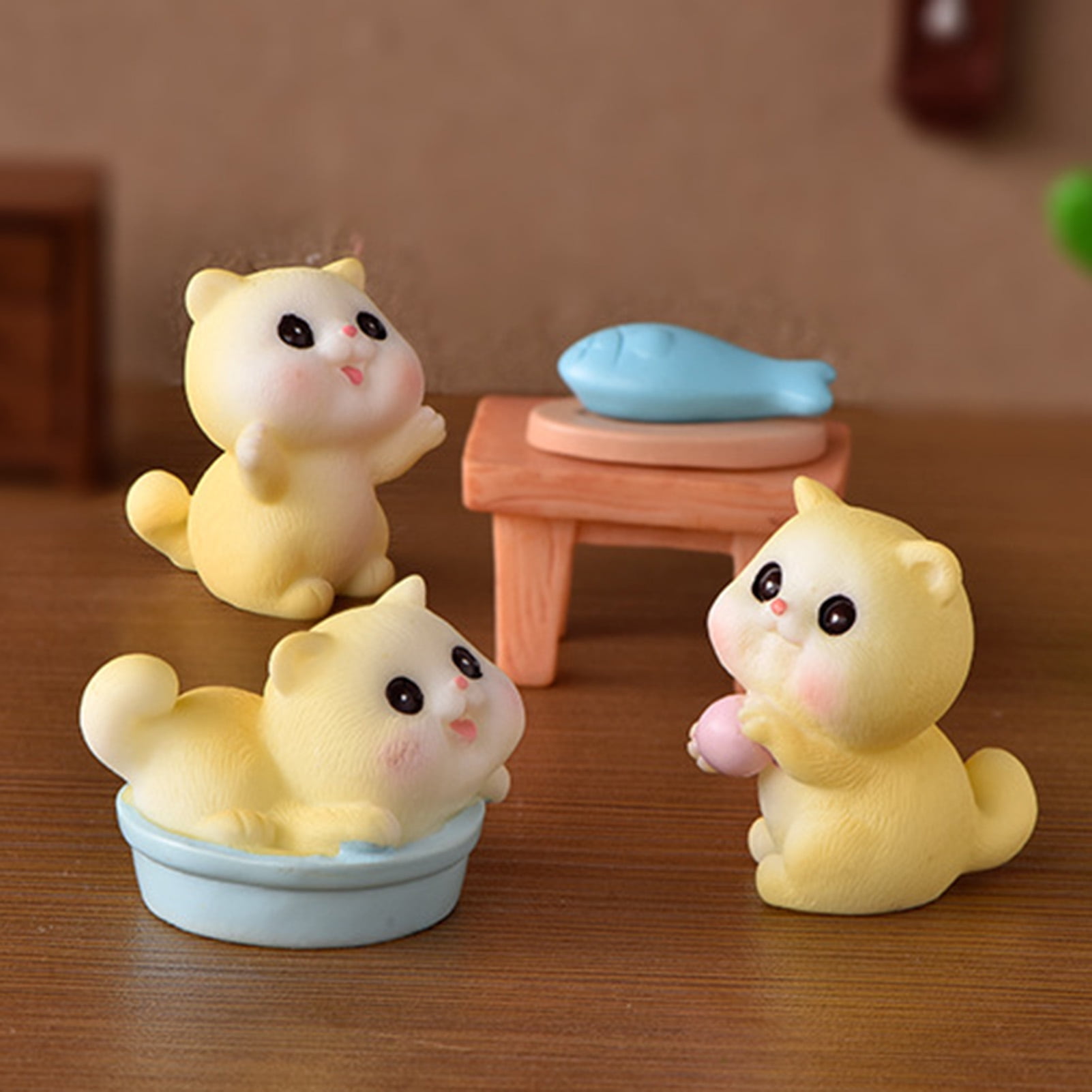 wirlsweal Cat Figurine Realistic Adorable Resin Unique Exquisite ...