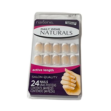 Nailene Daily Wear Naturals Active Length Artificial Nails, 24 Nails ...