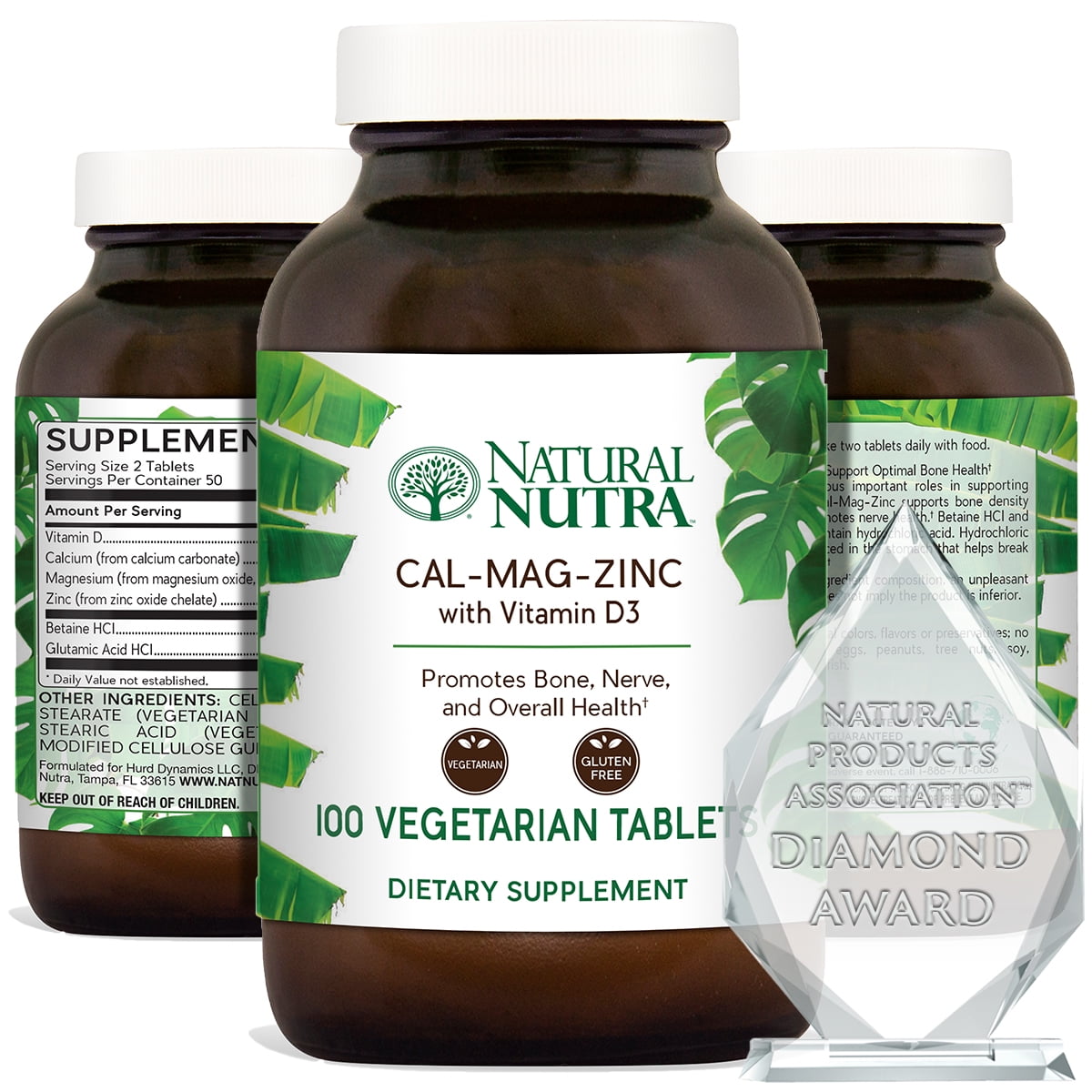 Natural Nutra Calcium Magnesium Zinc Supplement with Vitamin D3 for ...