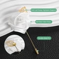 48-Pack Flower Lapel Pins for Men, Golden Leaf Rose Boutonnieres Pin ...