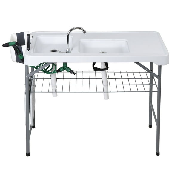 SuperDeal Foldable Fish Cleaning Station Sturdy Camping Table with Grid ...