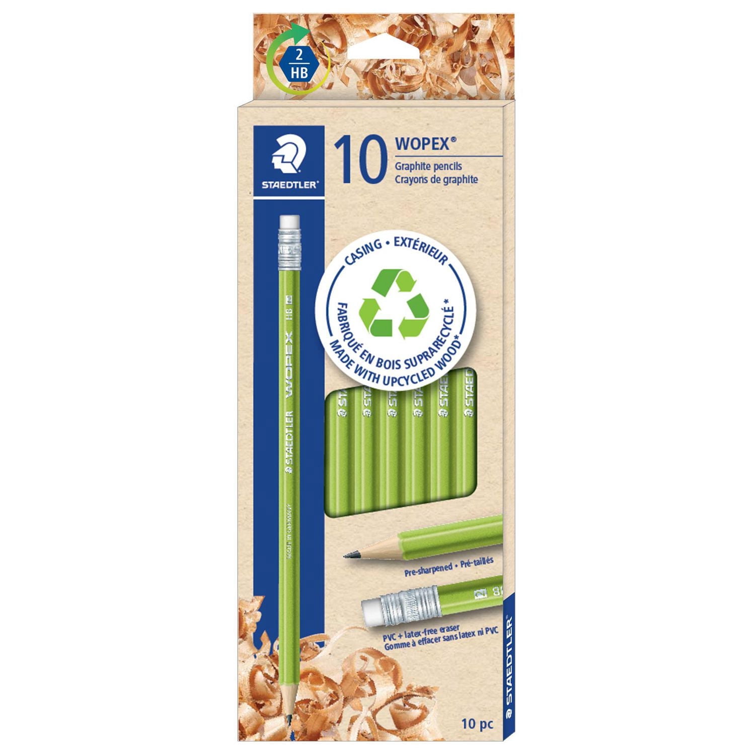 Staedtler WOPEX Graphite Pencils 10-pc, 10-piece WOPEX #2 (HB) pencils ...