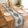 Bohemian Cotton Linen Table Runner Retro Rhombus Tribal Style Blue Boho ...