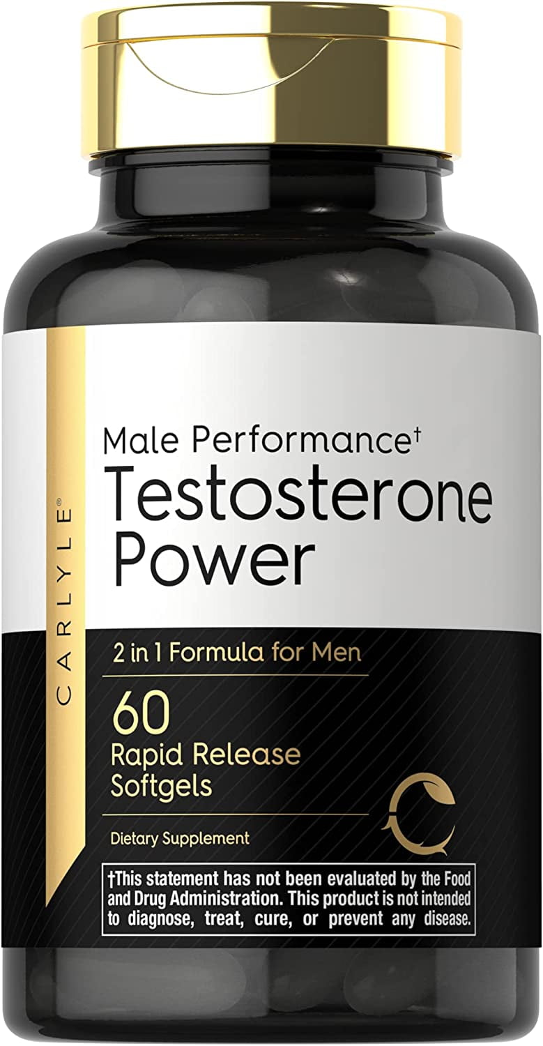Testosterone Power For Men | 60 Rapid Release Softgels | by Carlyle ...