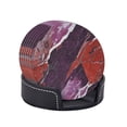 6-Piece Set Of Round Coasters Water-Resistant Leather Double-Sided Non ...