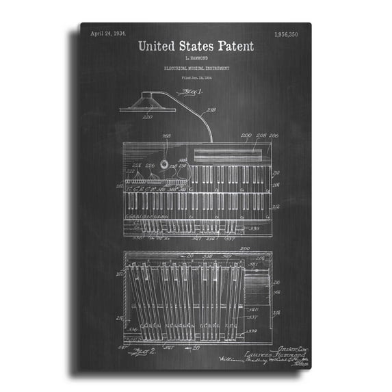Luxe Metal Art 'Musical Instrument Vintage Patent Blueprint' by Epic ...