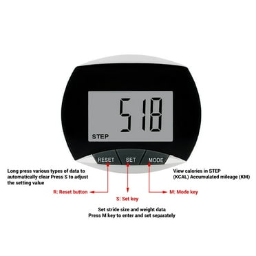 3DFitBud Simple Step Counter Walking 3D Pedometer with Clip and Lanyard ...