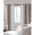 Brown Striped Kitchen Curtains Farmhouse Simple Line Vertical Stripes ...