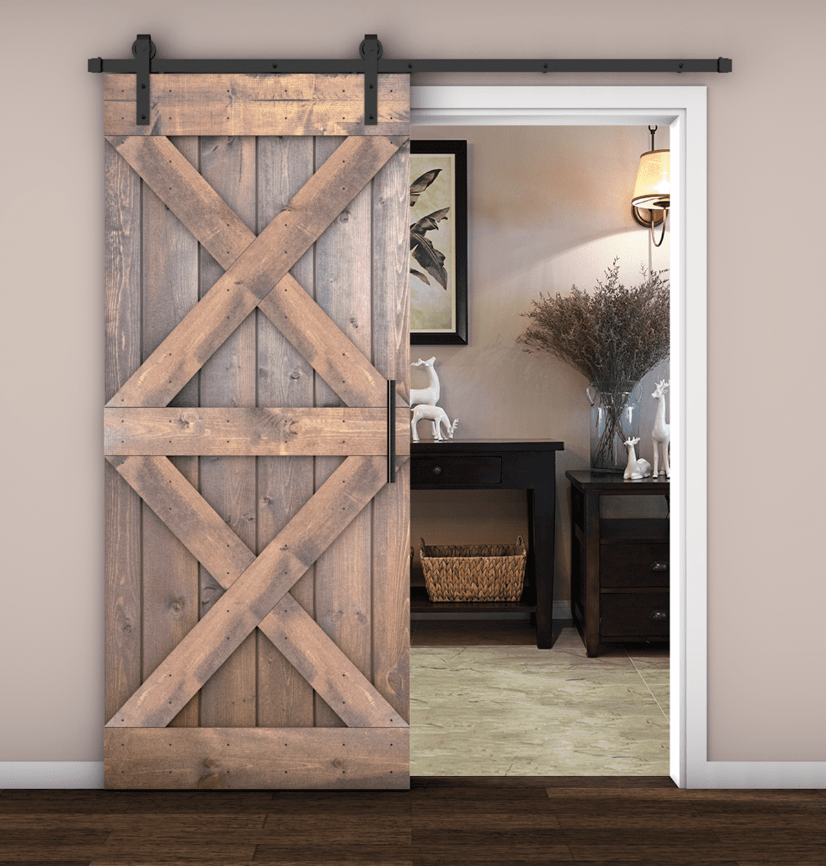 Essencaliy 36in x 84in Solid Wood Barn Door Made-in-USA Finished Rustic ...