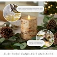 Real Birch Bark Wrapped Flameless LED Candle, 4" x 5.3", Battery ...