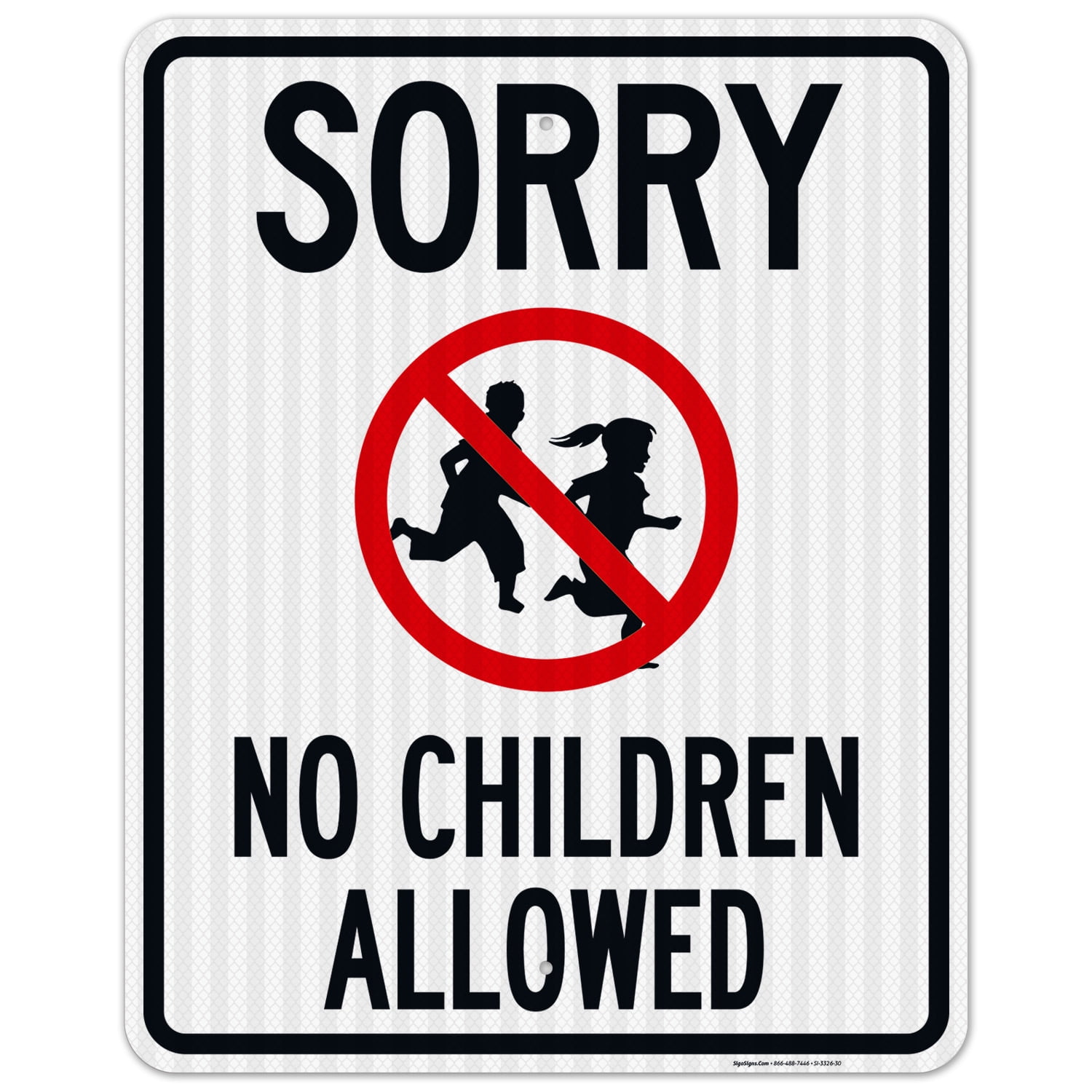 Sorry No Children Allowed Sign, Traffic Sign, - Walmart.com