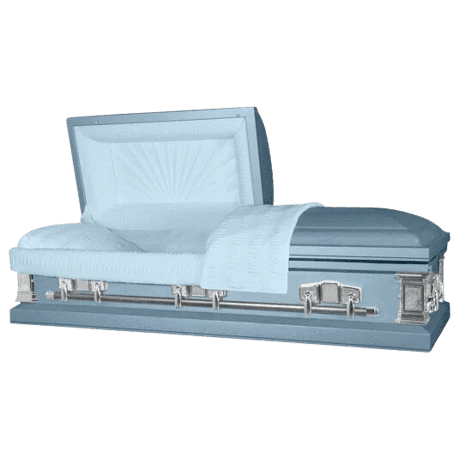 Titan Casket, Satin Series Funeral Casket in Light Blue - Walmart.com