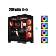 DIYPC ARGB-Q3-W White USB3.0 Tempered Glass Micro ATX Gaming Computer ...