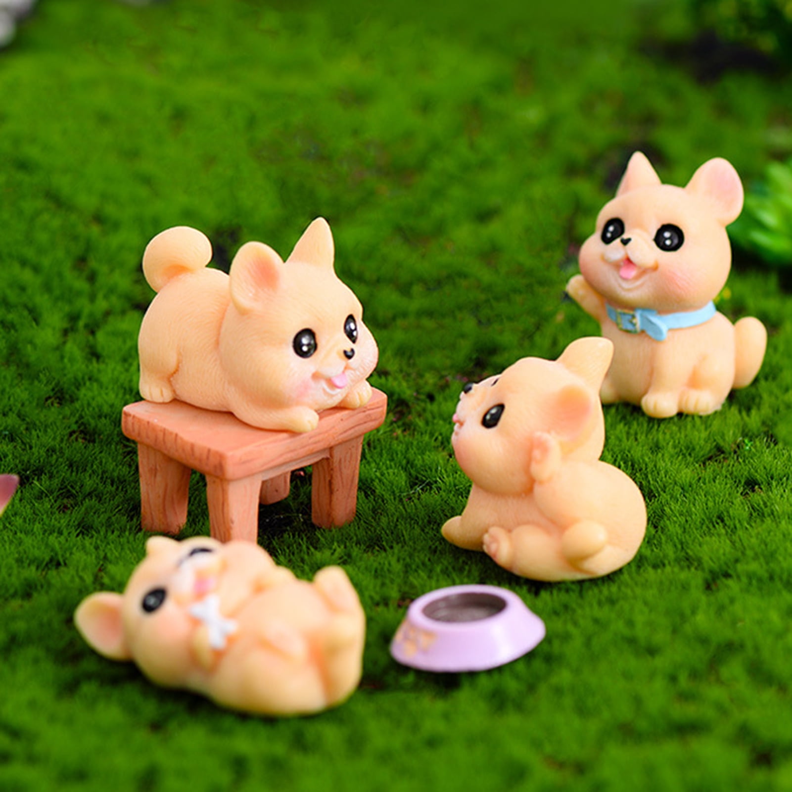 Realistic DIY Cartoon Dog Figurine - Micro Landscape Painted - Puppy ...