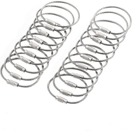 Compuye bayite Stainless Steel Wire Keychains 2mm Cable Key Rings ...