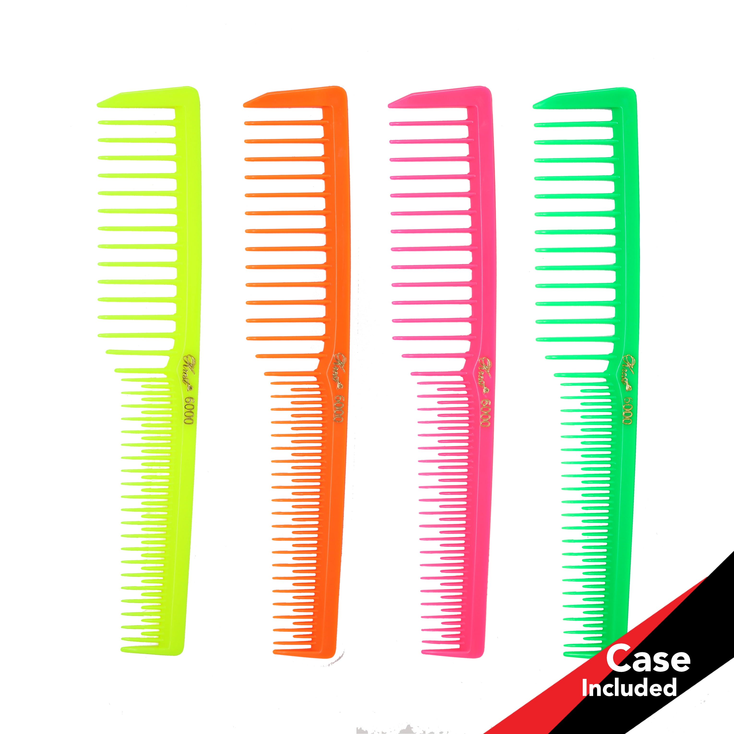 Krest 6000 Teasing Combs Lift Vent Hair Combs Pack Space Tooth Wide ...
