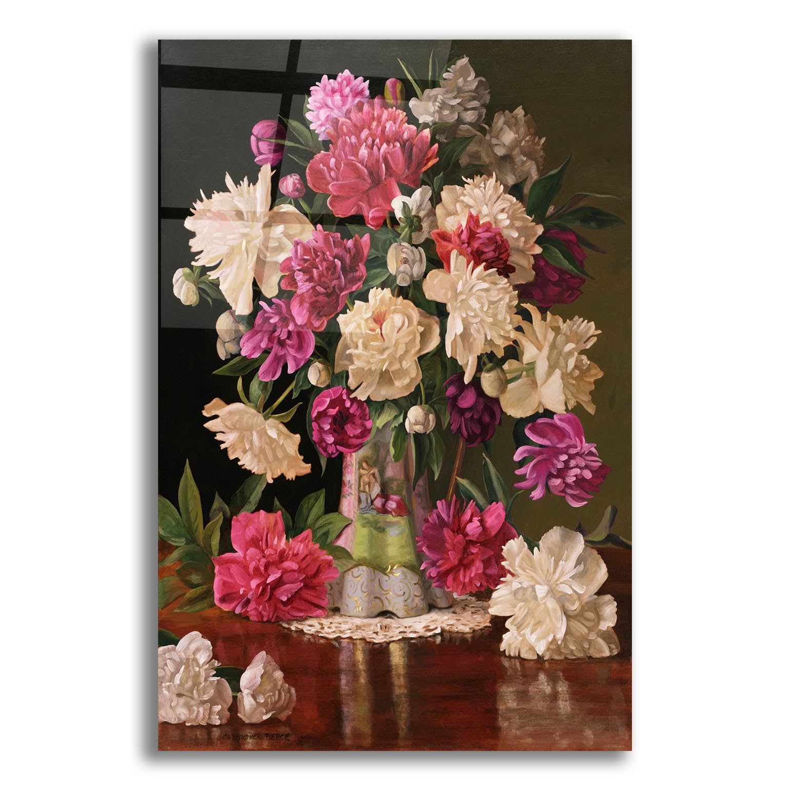 Epic Art 'Red And White Peonies' by Christopher Pierce, Acrylic Glass ...
