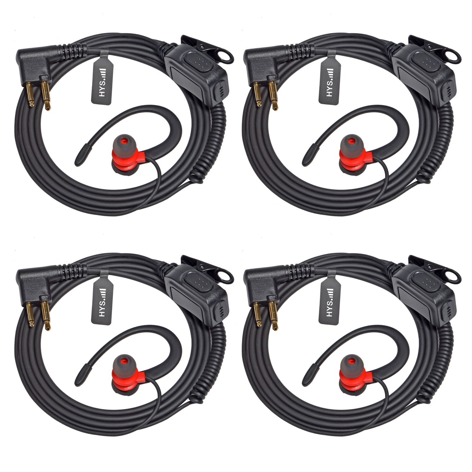 HYS G Shape Ear hook Earpiece Headset with Built-in line mic PTT for ...