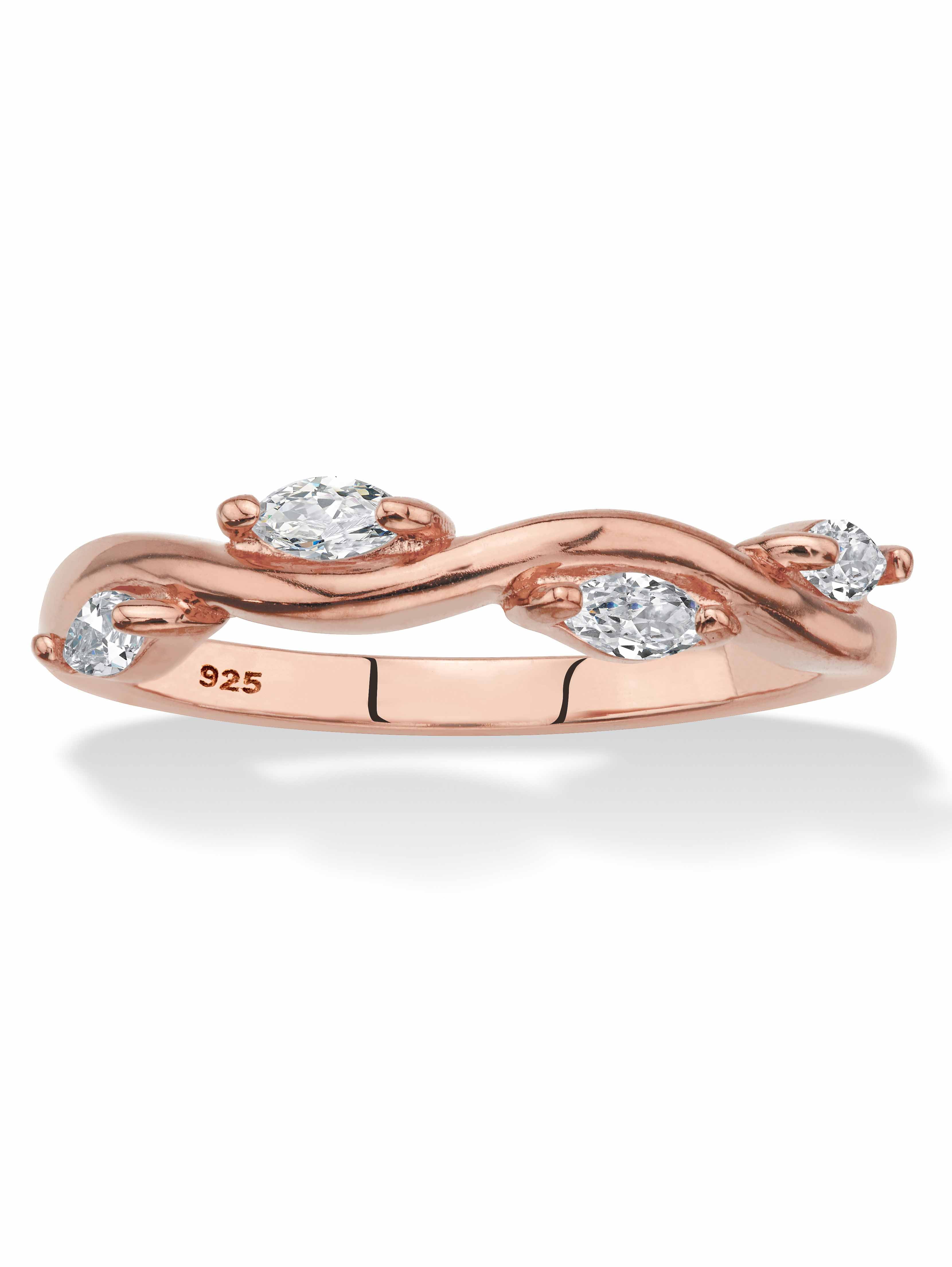 PalmBeach Jewelry Marquise-Cut Cubic Zirconia Twisted Vine Ring (.40 ...