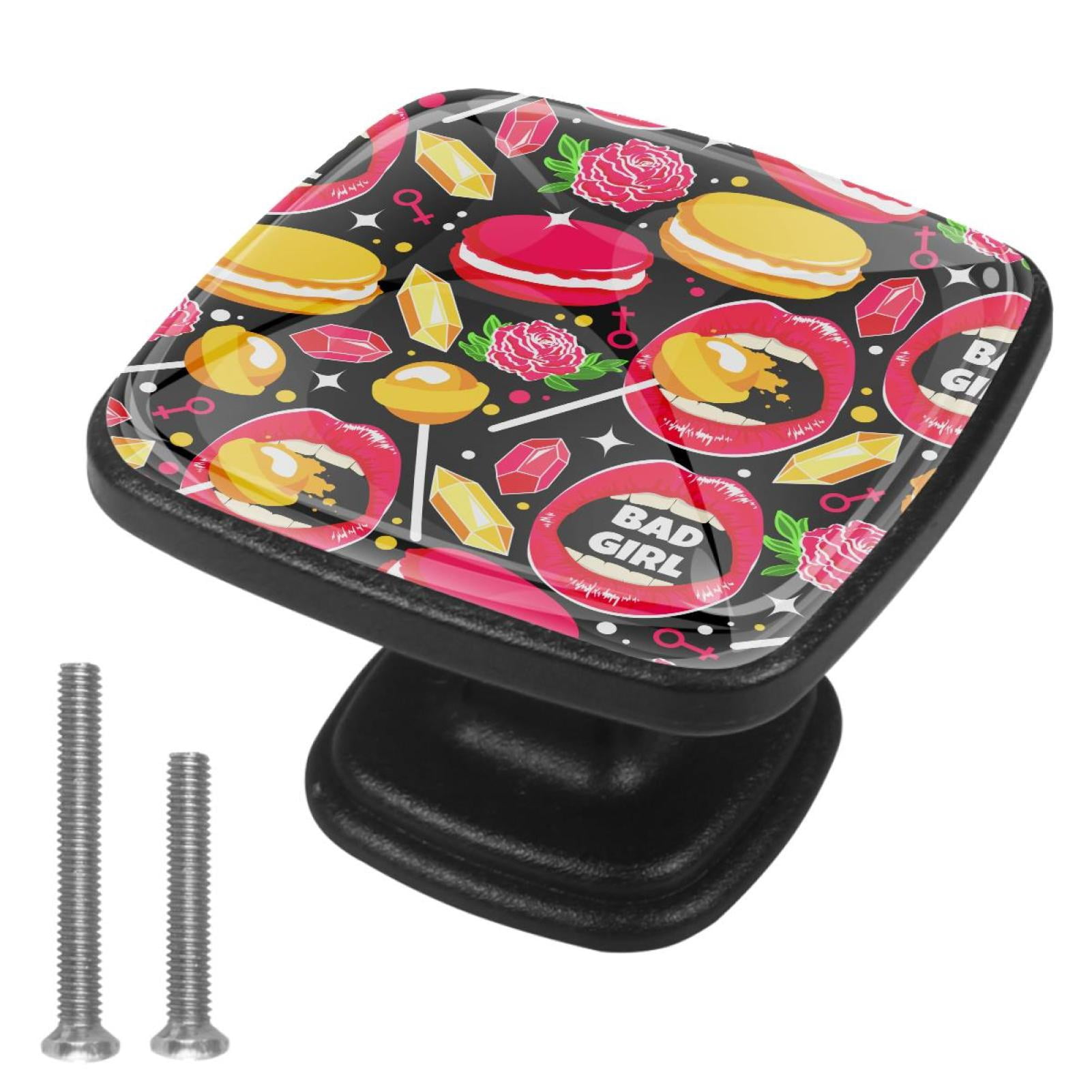 4 Pcs Cabinet Handle Drawer Pulls Candy Lips Roses Sweet Knobs with ...