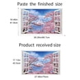 3D Snow Mountain Village Window Wall Sticker, Removable Nature Scenery ...