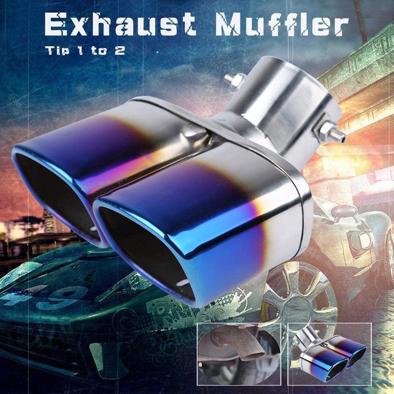 Exhaust Tips Muffler Stainless Steel Car Dual Exhaust Tips Tailpipe ...