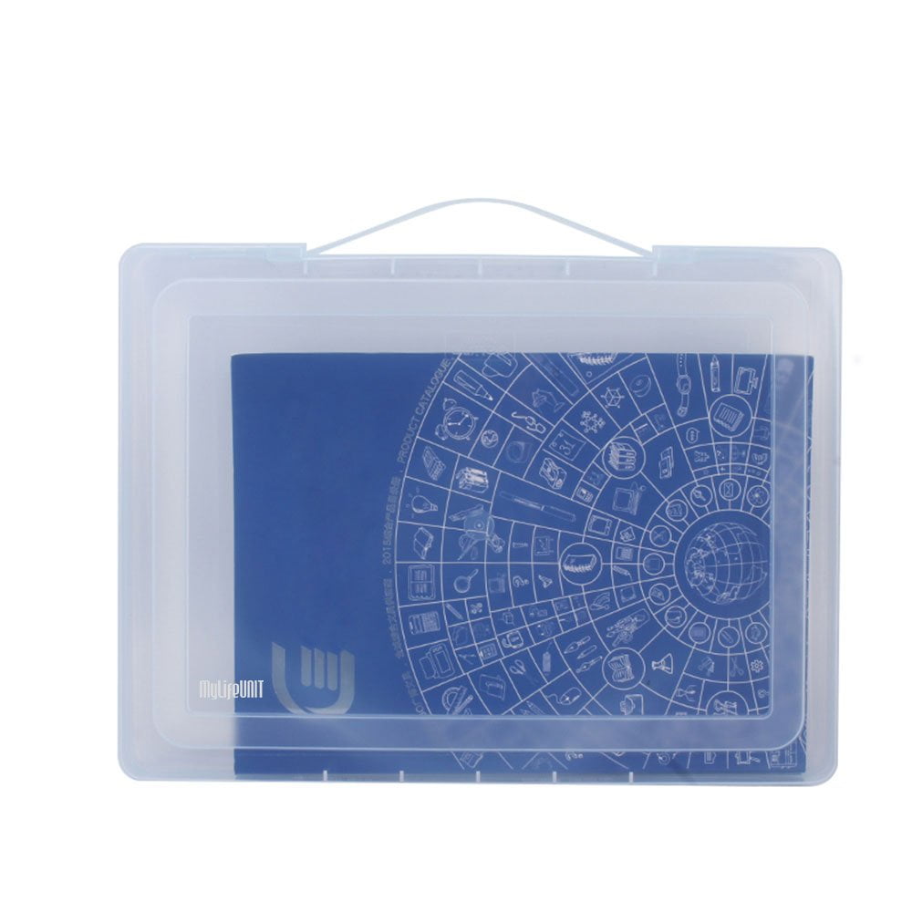 MyLifeUNIT Portable Project Case, Clear Plastic File Box 14" x 10.5" x ...
