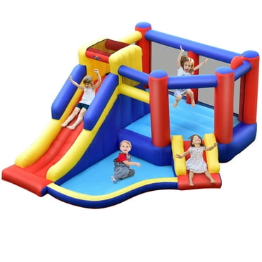 Costway Farm Themed Inflatable Castle Kids Bounce House w/ Double ...