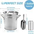 4 Liter Ice Bucket with Scoop and Lid, Double Walled Insulated Ice ...