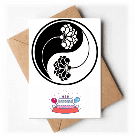 Culture Yin-yang Flower Happy Birthday Greeting Cards Envelopes Blank ...