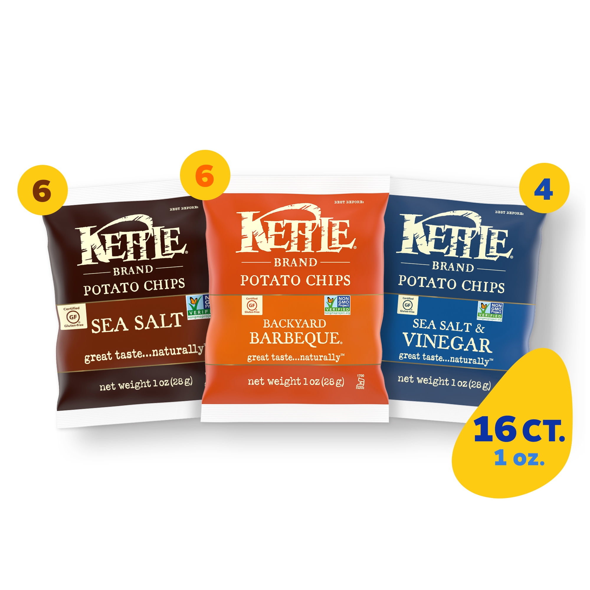 Kettle Brand Potato Chips, Variety Pack, 16 Ct - Walmart.com