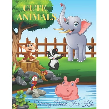 100 Animals - COLORING BOOK FOR KIDS: Sea Animals, Farm Animals, Jungle ...