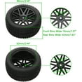 4 Pack RC Wheels, 1/10 RC Tires, RC 1:10 Off-Road Car Buggy Rubber Tyre ...