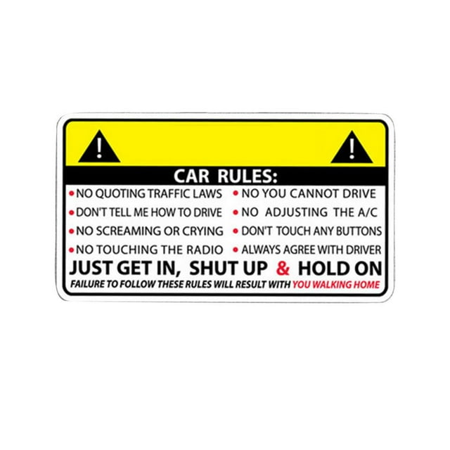 Car Window Adhesive Vinyl Decals Reflective Safety Rules Sticker for ...